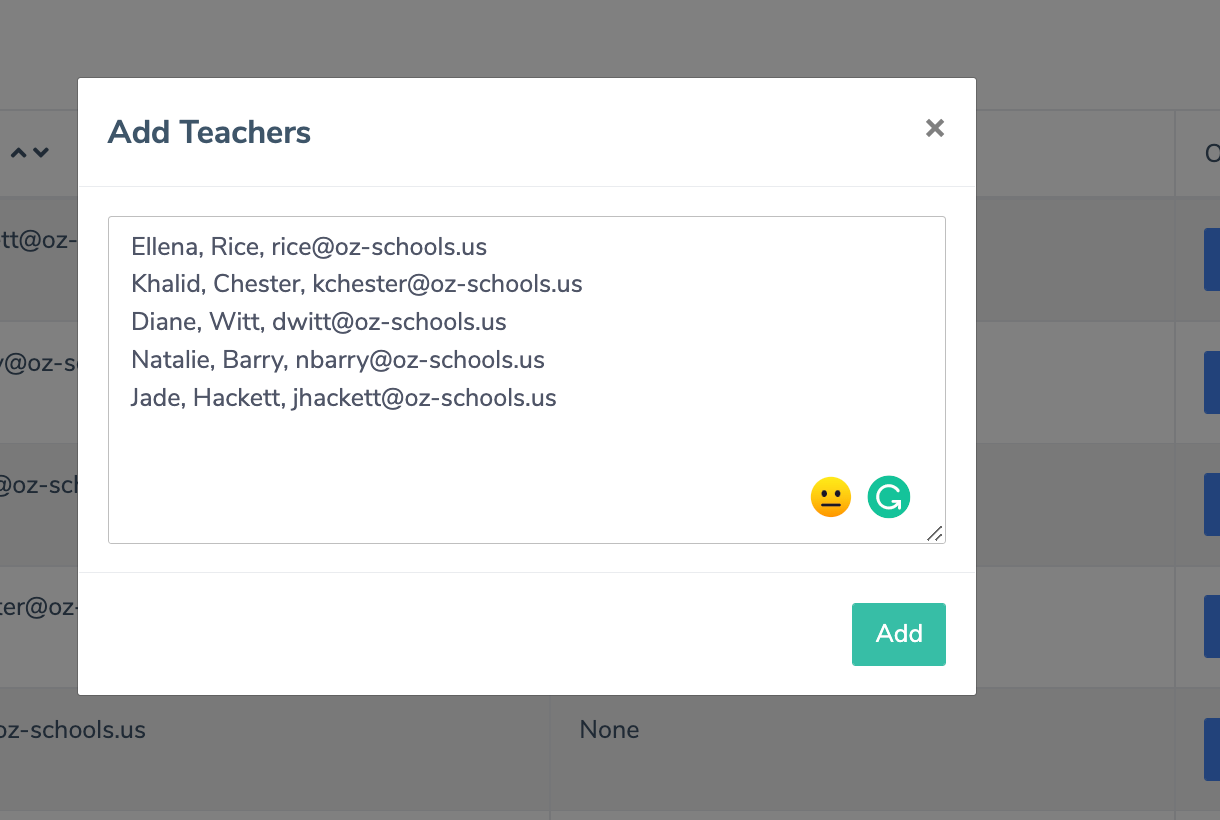 Adding Teachers - Education Walkthrough Support