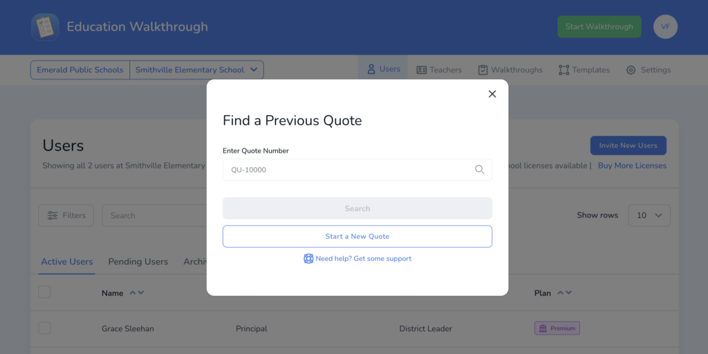 How to Get a Quote - Education Walkthrough Support